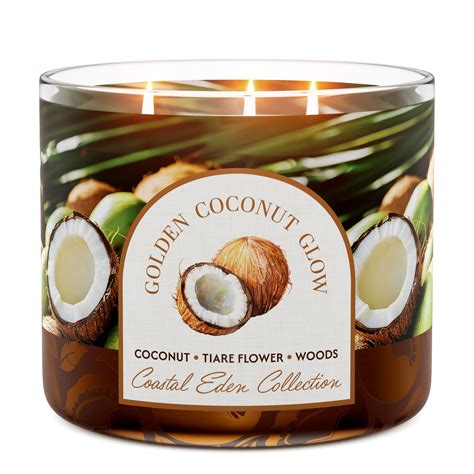Golden Coconut Glow Large 3 Wick Candle Goose Creek Candle
