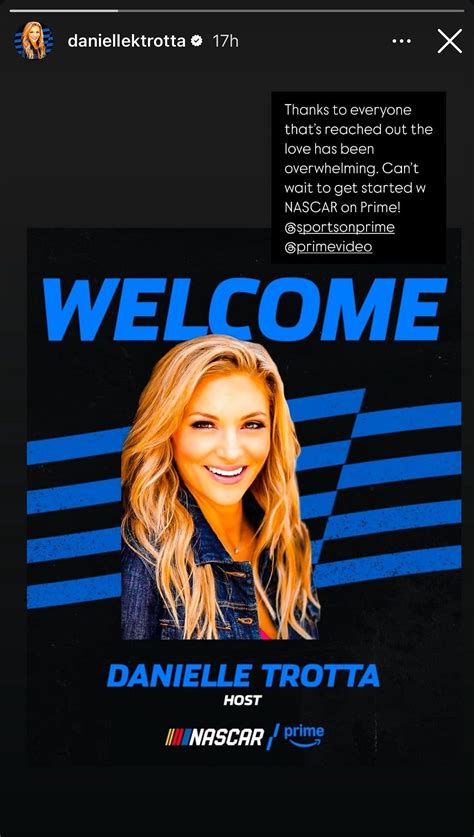 Danielle Trotta Expresses Gratitude For Overwhelming Support As She Gears Up For Nascar On Prime