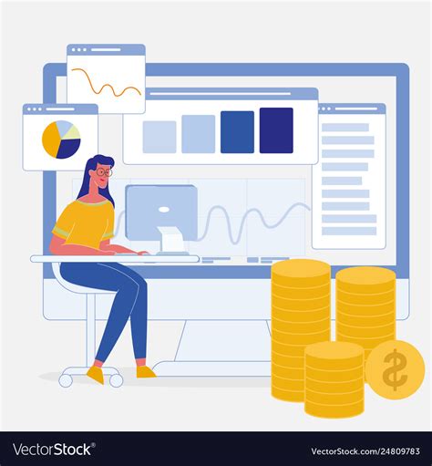 Data Analysis Statistics Flat Royalty Free Vector Image