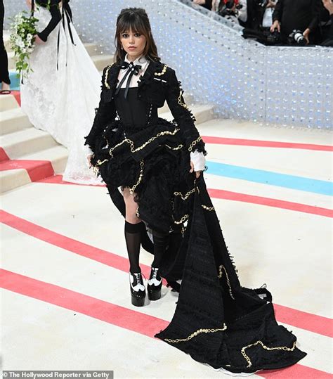 Jenna Ortega Goes Glam Goth In Custom Thom Browne Outfit With Wednesday