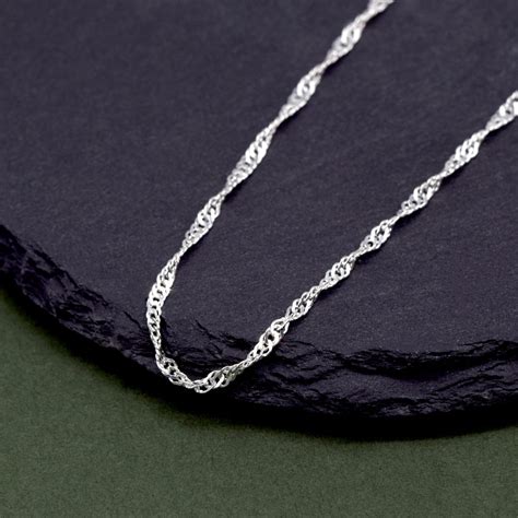 925 Sterling Silver Singapore Chain Necklace Dainty Sterling Silver