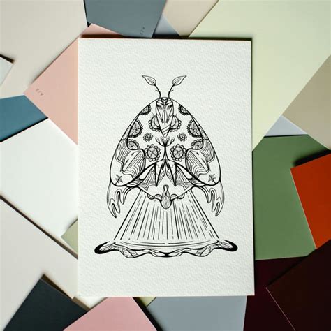 Alien Moth Spaceship Vintage Coloring Poster Zazzle
