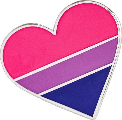 Heart Shaped Bi Pride Flag Pin 1” Enamel Lgbtq Pin Bi Pride