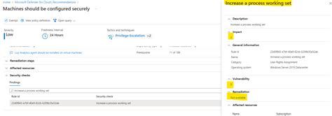 What Are The Remediation Steps For Increase A Process Working Set Security Finding In Machine