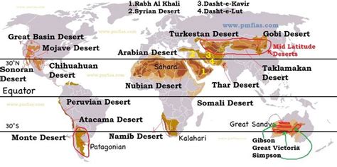Map Of The Worlds Major Deserts Asia Desert Locations Map World Map