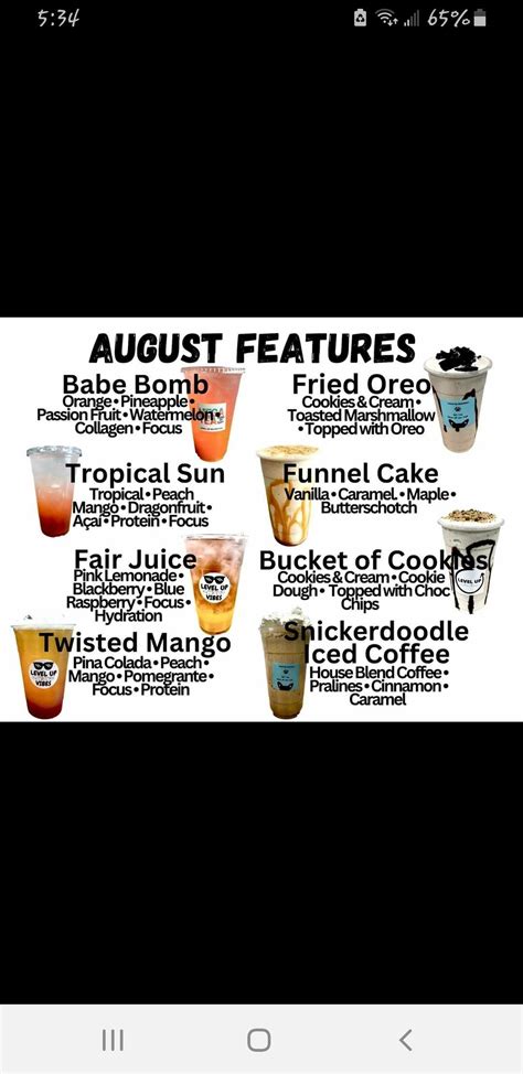 Delicious Iced Coffee Menu