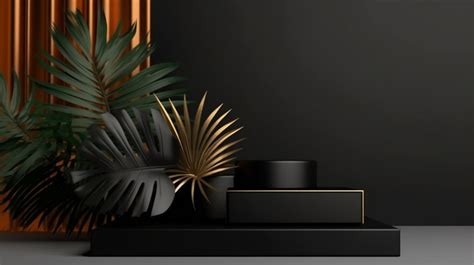 눈에 띄는 3d 렌더링의 윤기 나는 검은 추상 손바닥 흐림 빛 보케 빛 보케 배경 일러스트 및 사진 무료 다운로드