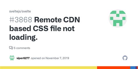 Remote Cdn Based Css File Not Loading · Issue 3868 · Sveltejssvelte