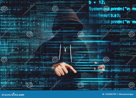 Cybersecurity Computer Hacker With Digital Tablet Stock Illustration Illustration Of Cyber
