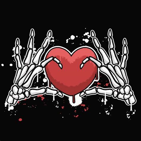 Skeleton Hand Heart Vector Art Icons And Graphics For Free Download