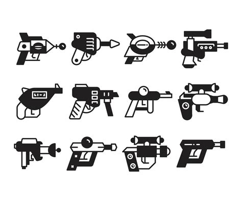 Space Gun Icons Set 12774279 Vector Art At Vecteezy