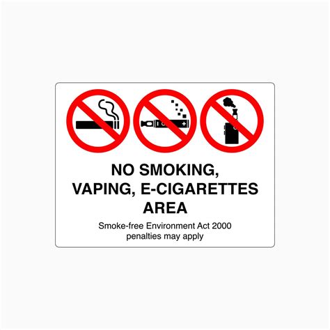 No Smoking Vaping E Cigarettes Area Sign Get Signs