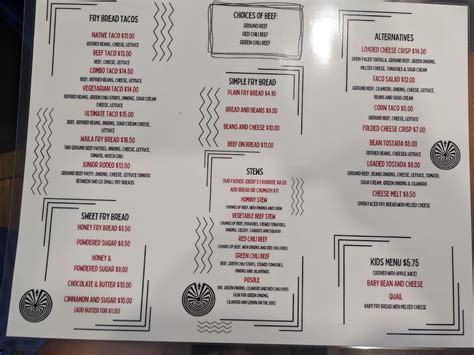 Fry Bread House Menu Visual Menu Highlights