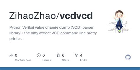 Github Zihaozhao Vcdvcd Python Verilog Value Change Dump Vcd Parser Library The Nifty