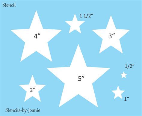Star Outlines Different Sizes