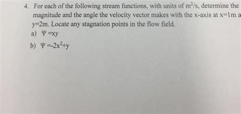 Solved For Each Of The Following Stream Functions With Chegg