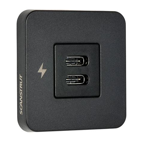 Scanstrut Tile Usbc Interior Charging Socket 1224v Black Bezel Sctile20