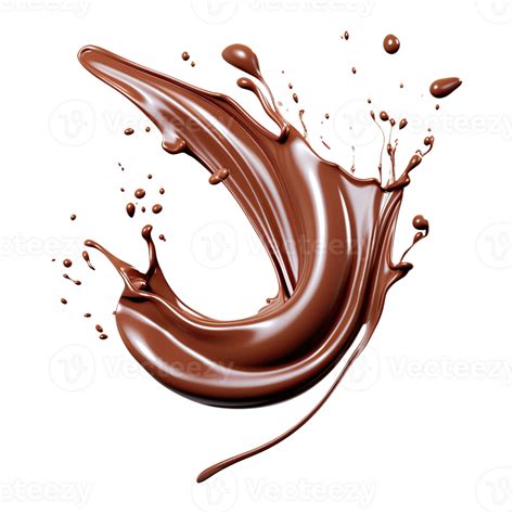 AI Generated Cocoa Liquid Splashes On Transparent Background PNG
