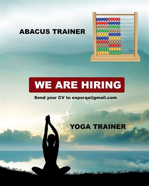 Fayiza K A On Linkedin We Are Hiring Abacus Trainer And Yoga Trainer
