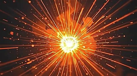 Vivid Orange Rays Of Light Radiating From A Central Explosion Dark And