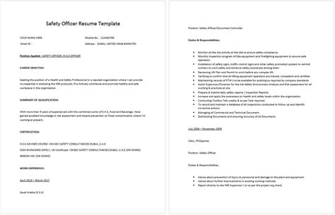 Safety Officer Resume Sample Rresumesamples