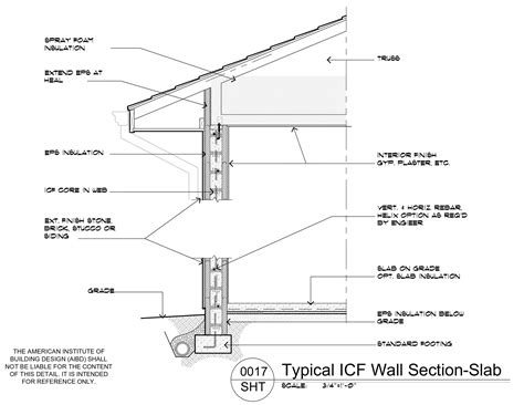 Aibd Detail 0017 Icf Wall Section Slab American Institute Of Building