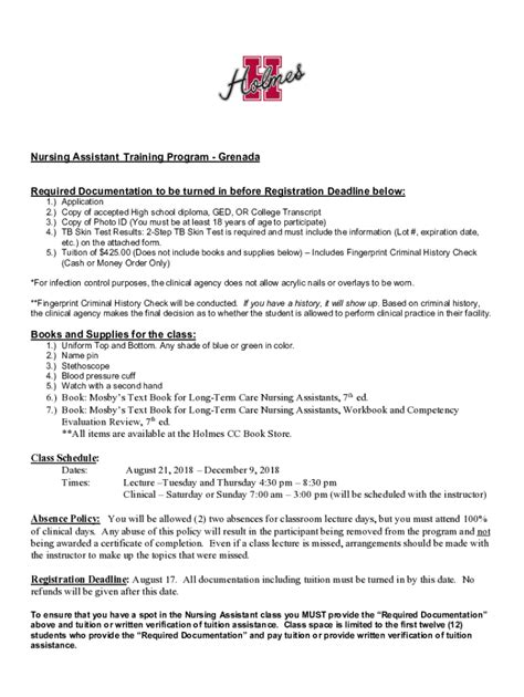 Fillable Online Nursing Assistant Application Grenadadoc Fax Email Print Pdffiller