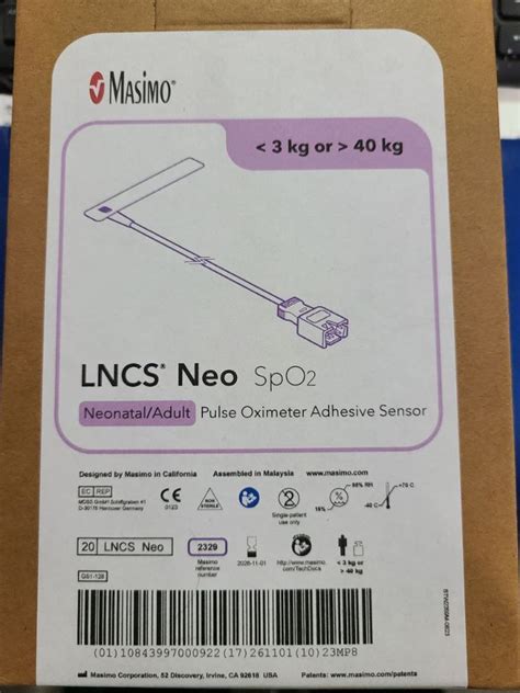 New Masimo 2329 Sensor Oximeter Neonatal Adult 20box Exp 2026 11 01