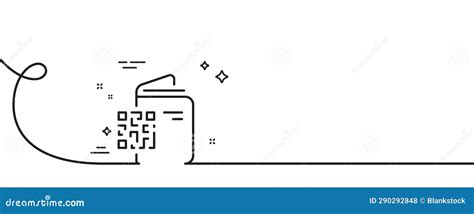 Qr Code Line Icon Scan Barcode Sign Continuous Line With Curl Vector