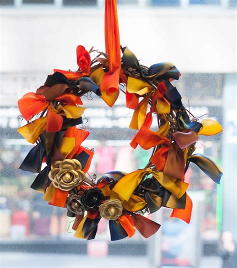 Diy Fall Foliage Ribbon Wreath Ribbon Wreath Diy Fall Ribbon Wreath