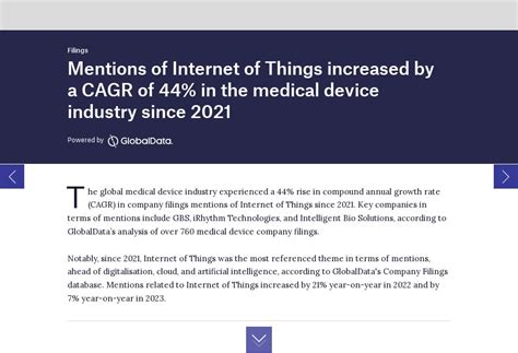 Mentions Of Internet Of Things In Medical Device Industry Company