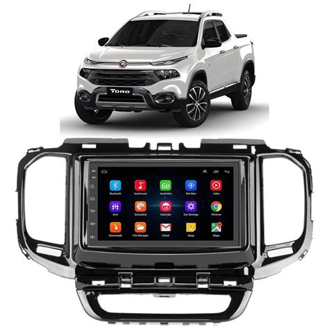 Kit Central Multimídia Android Fiat Toro 2016 2017 2018 2019 2020 2021 2022 7 Polegadas Gps Tv