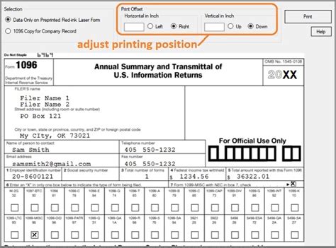 Free Irs Form 1096 Template Bayareapase