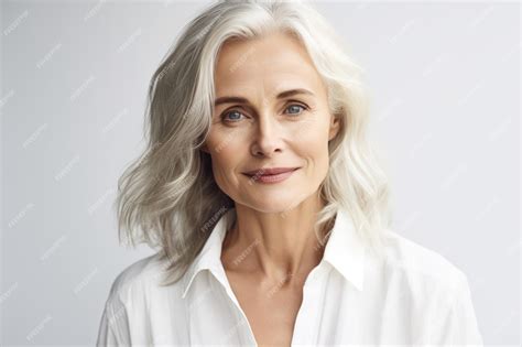 Premium Ai Image Elegant Mid Adult Woman Against White Background