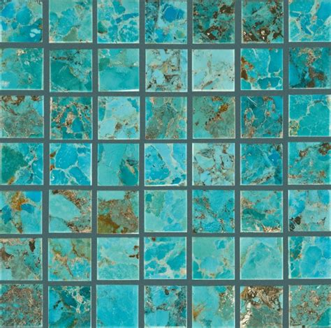 Tile Stone Mosaic Ann Sacks Turquoise Bathroom Turquoise Tile