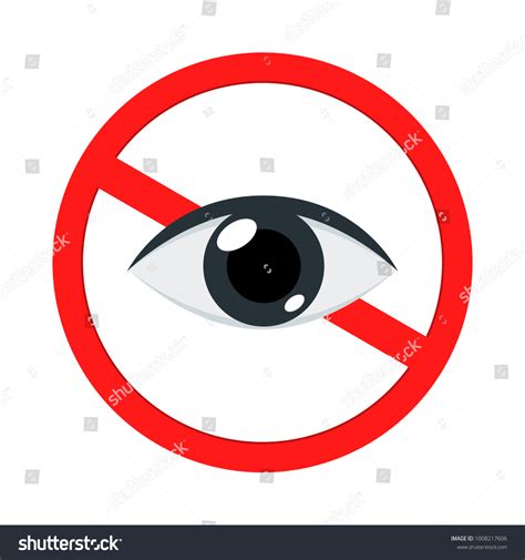 No Peeking Vector Warning Sign Image Vectorielle De Stock Libre De