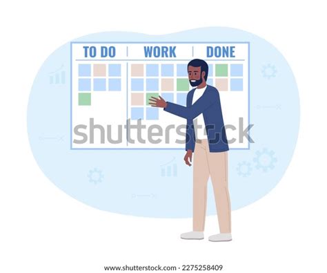 Project Manager Using Scrum Task Board Stock Vector Royalty Free Shutterstock