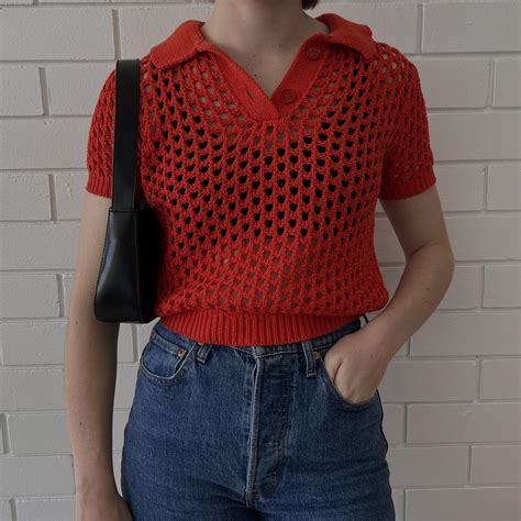 Red American Apparel Knit Super Cute Comfortable Depop