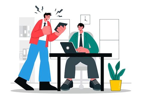 Ilustración De Conflicto En El Lugar De Trabajo Con Compañeros De