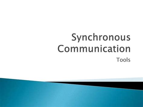 Synchronous And Asynchronous Tools1 Ppt