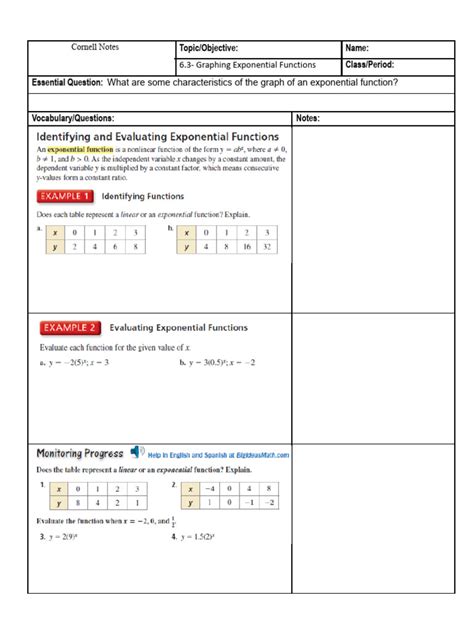 6 3 Algebra Note Page Pdf