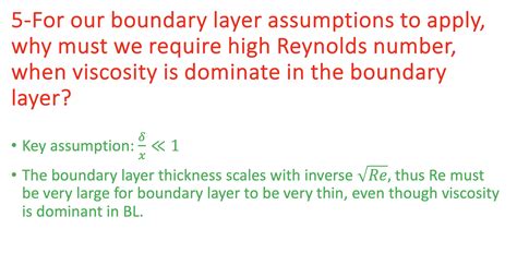 Solved 5 For Our Boundary Layer Assumptions To ﻿applywhy