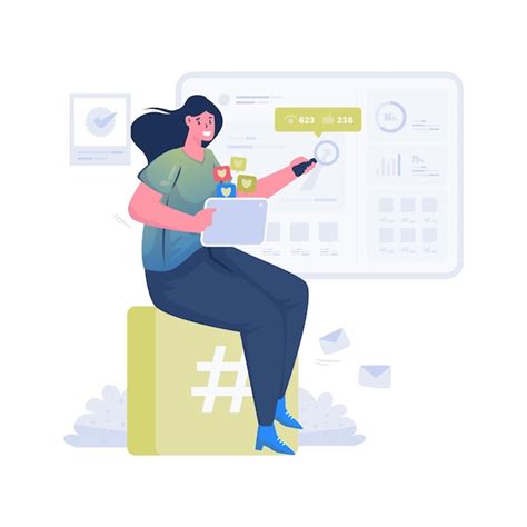 Premium Vector Social Media Data Analyst Flat Illustration