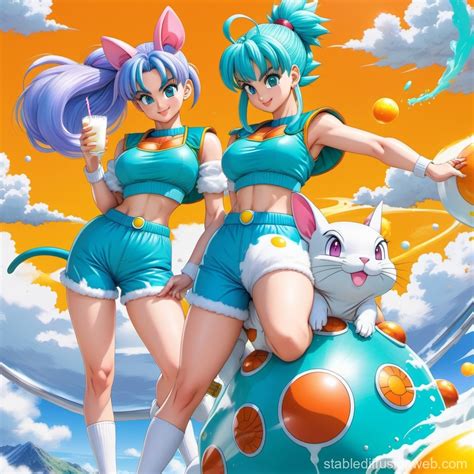 Design Bulma And Milk Character Costumes In Dragon Ball Style Stable