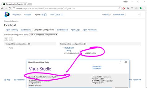 Continuous Integration Teamcity Unmet Requirements Vs2017 Exists Stack Overflow