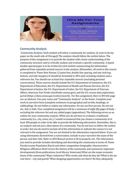 Community Analysisdocx