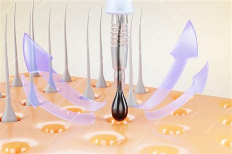 Premium Photo 3d Hair Transplant Procedure Banner Follicular Unit Extraction Scalp With