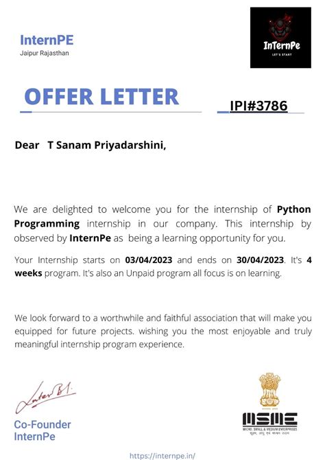 T Sanam Priyadarshini On Linkedin Connections Internship Python