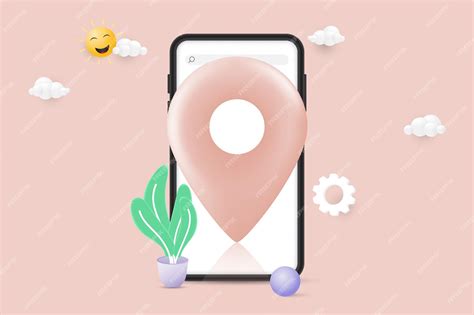 Premium Vector Smartphone With Location Pin 3d Icon On Screen Map