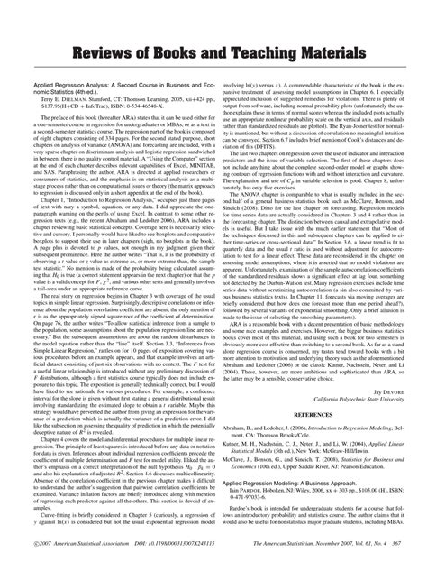 Pdf Applied Regression Modeling A Business Approachapplied